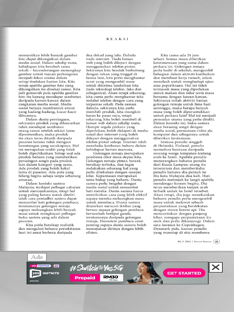 Majalah Dewan Sastera DBP | PDF