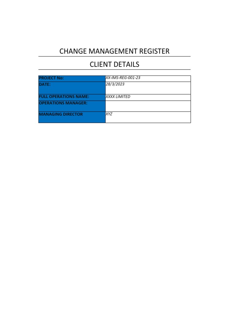 XXX Ims Reg 01 23 Change Register | PDF | Menu (Computing) | Software