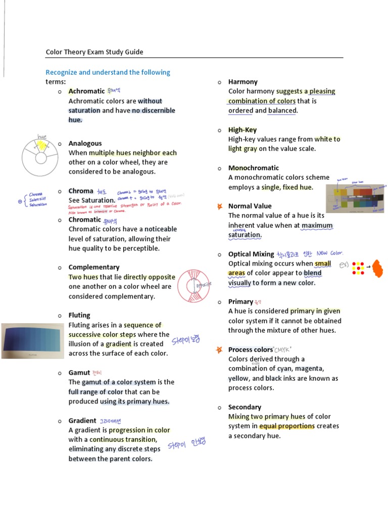 Color Theory Exam Study Guide | PDF | Color | Hue