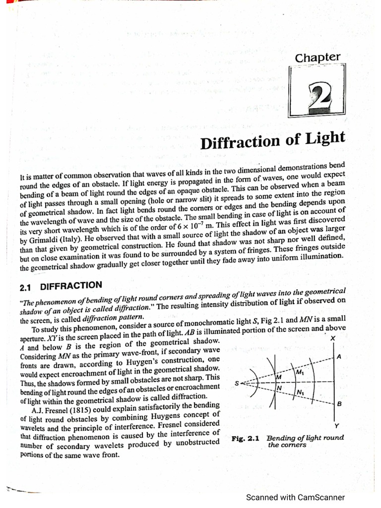 Diffraction of Light | PDF
