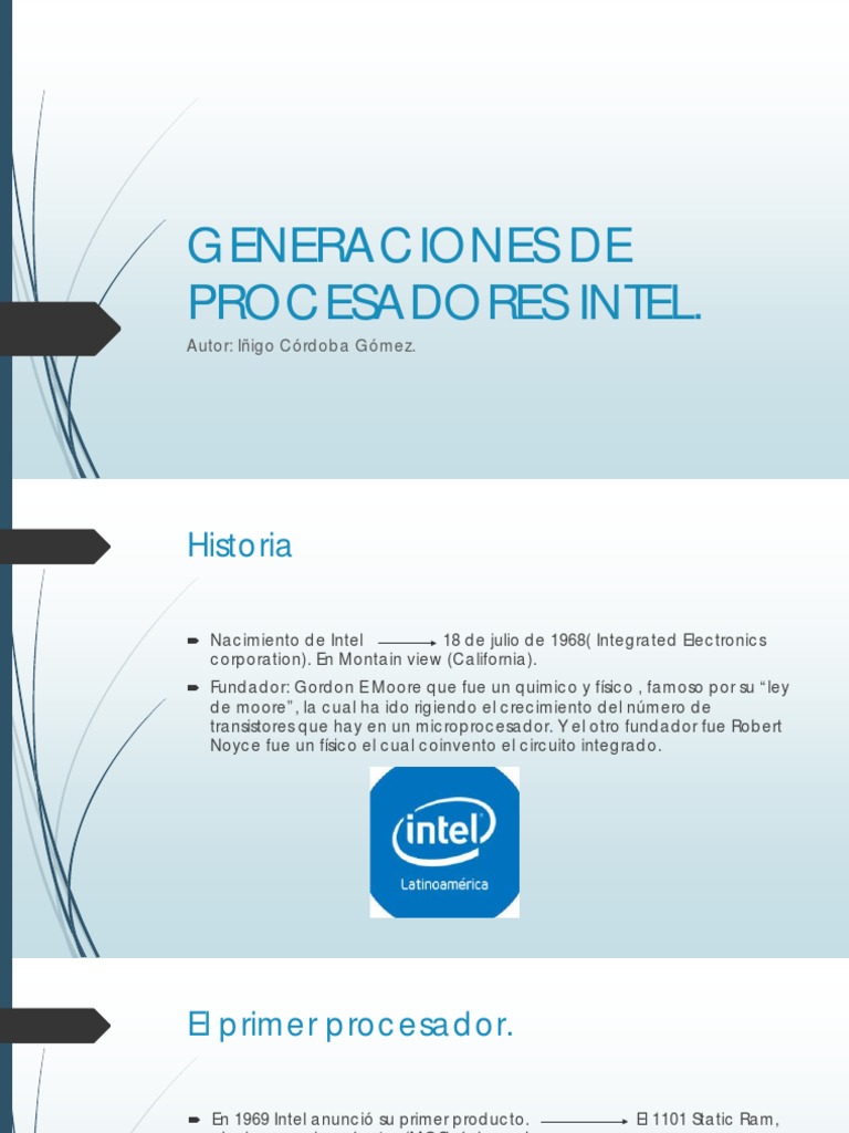 Generaciones de Las CPU de Intel | PDF | Microprocesador | Intel