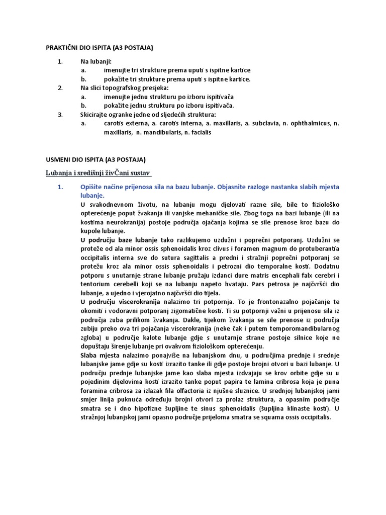 Lubanja I Središnji Živ Č Ani Sustav | PDF
