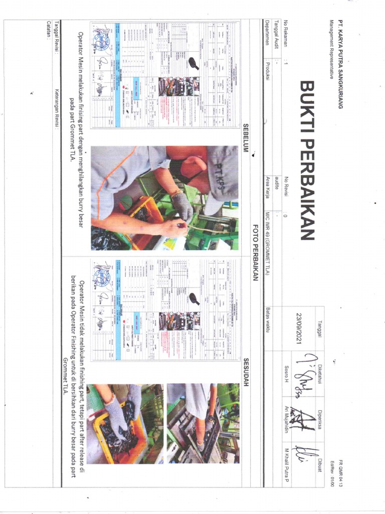 Bukti Perbaikan Before After Project t60 | PDF