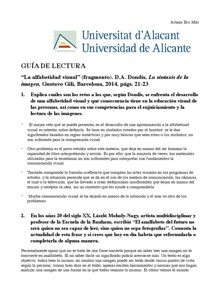 Práctica Texto Dondis Teoria | PDF | Imagen | Comunicación