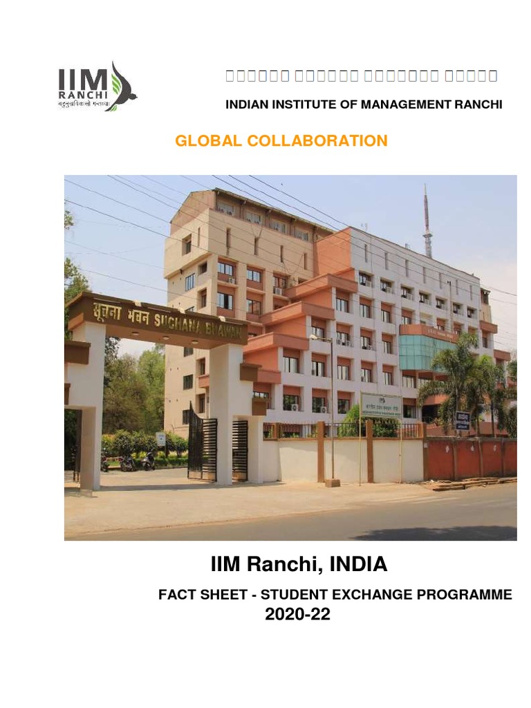 IIM Ranchi, INDIA: Global Collaboration | PDF | Travel Visa | Libraries