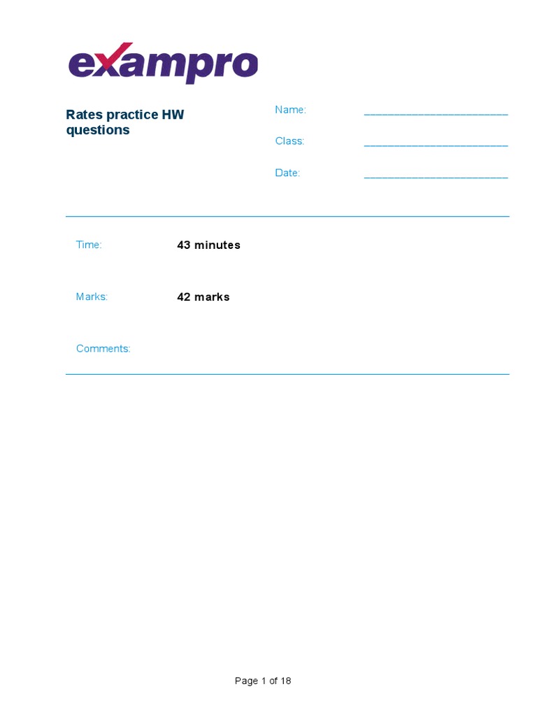 Rates Practice Exam Questions | PDF | Gases | Reaction Rate