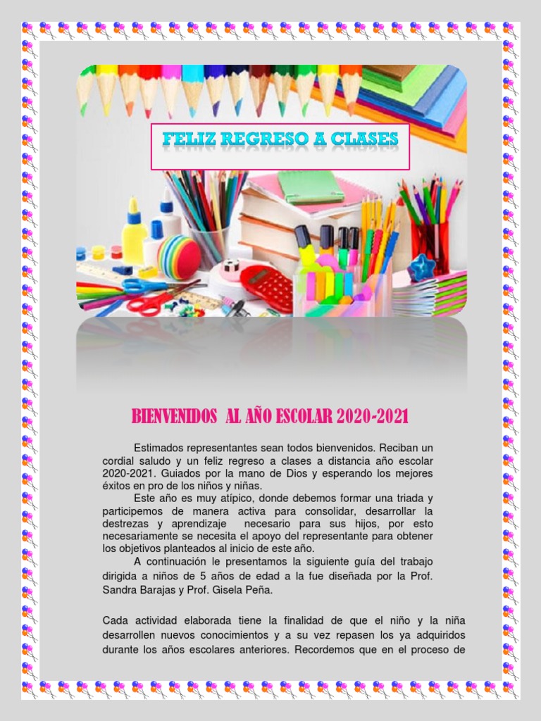 Primer Momento Año Escolar 2020-2021 | PDF