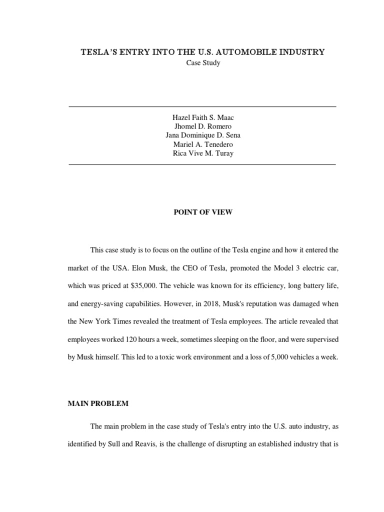 Tesla Case Study | PDF | Electric Vehicle | Brand