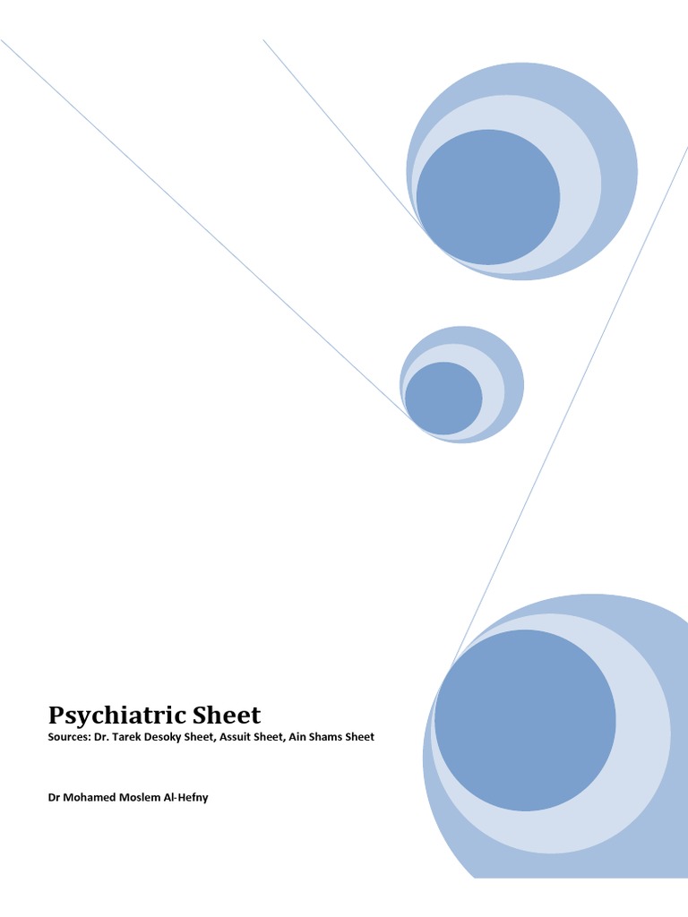 Psychiatric Sheet | PDF | Delusion | Hallucination