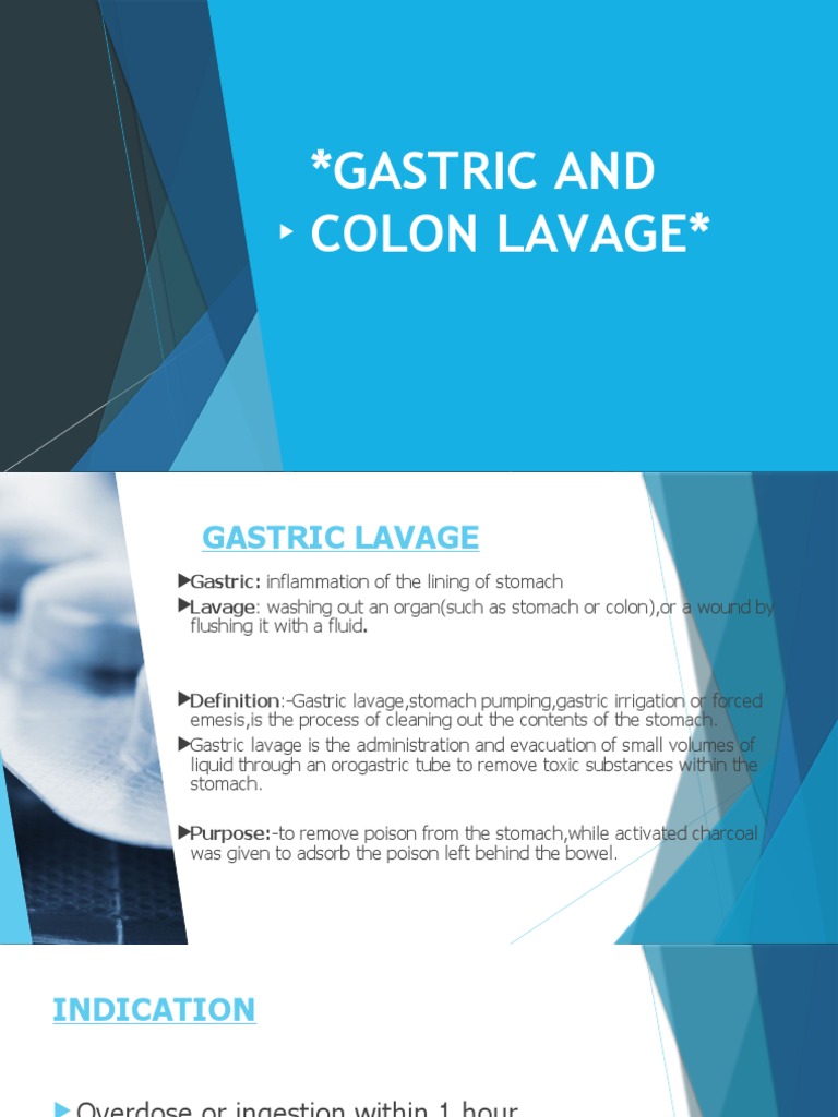 Gastric & Colon Lavage Guide | PDF | Digestive System | Medical Specialties