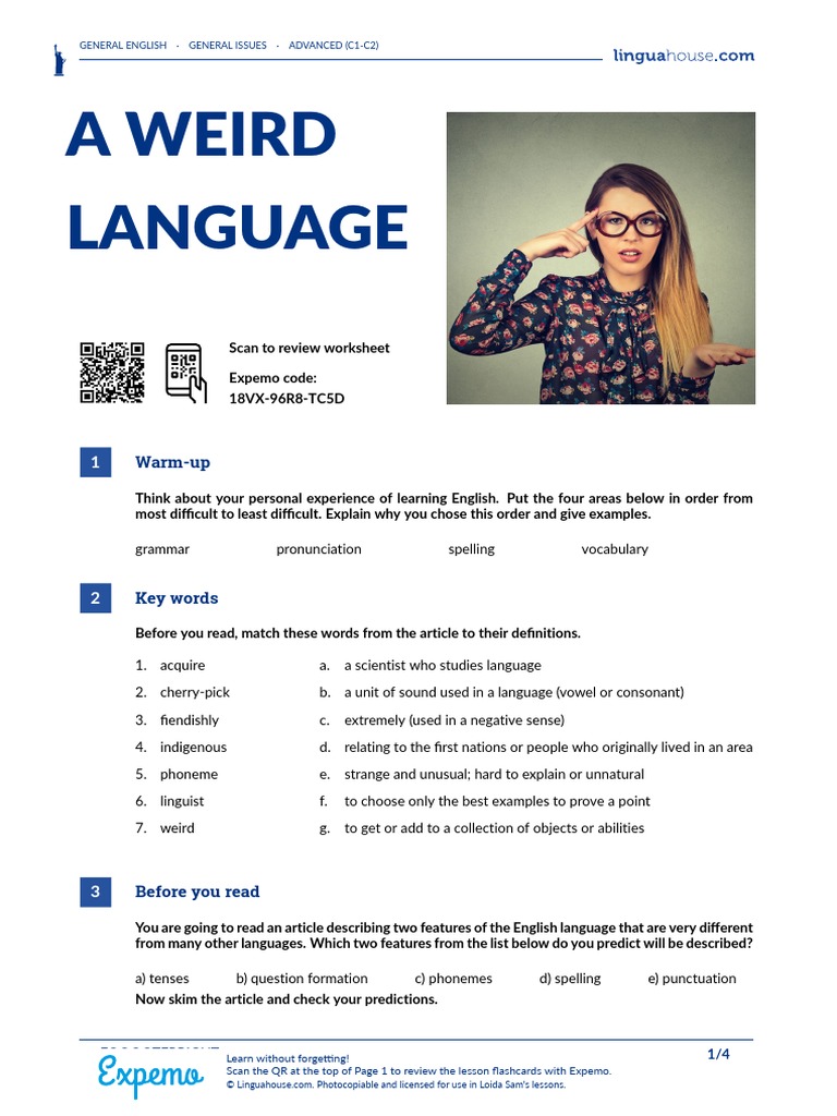 A Weird Language American English Student | PDF | English Language ...