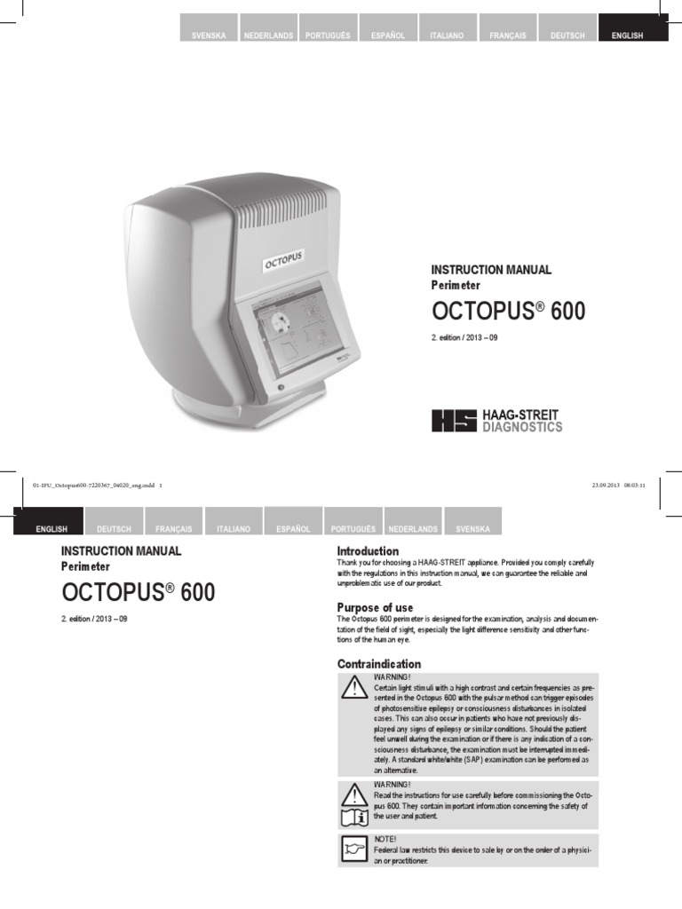 IFU Octopus 600 User Guide | PDF | Usb | Electrical Connector