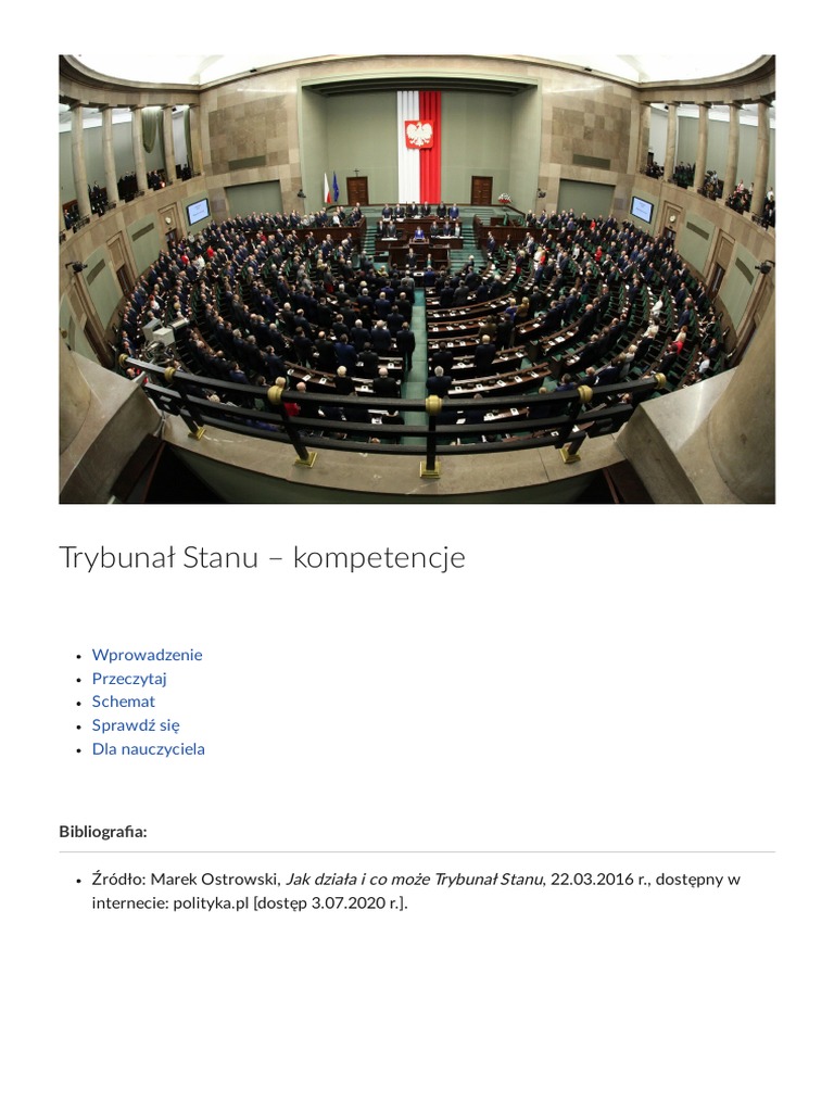 Trybunal Stanu - Kompetencje | PDF
