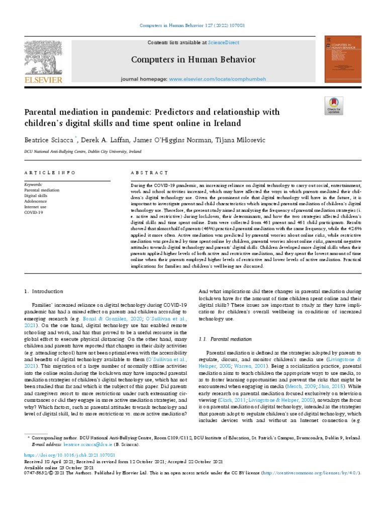 Parental Mediation PDF Factor Analysis Psychology