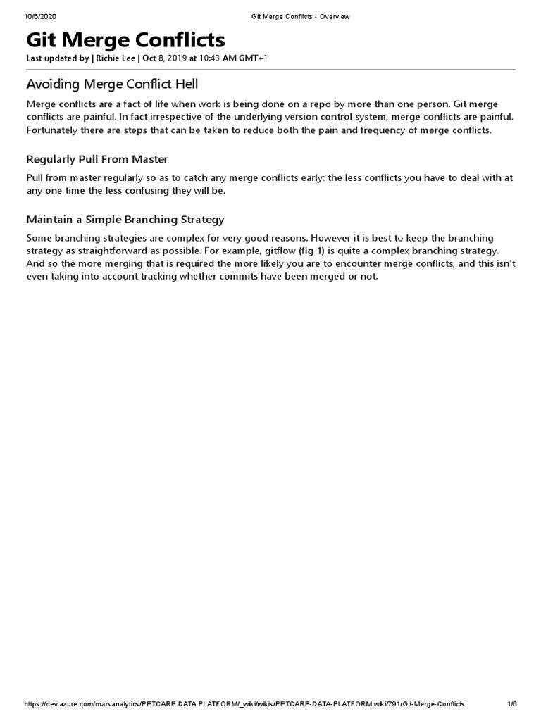 Git Merge Conflicts Overview Pdf Version Control Software