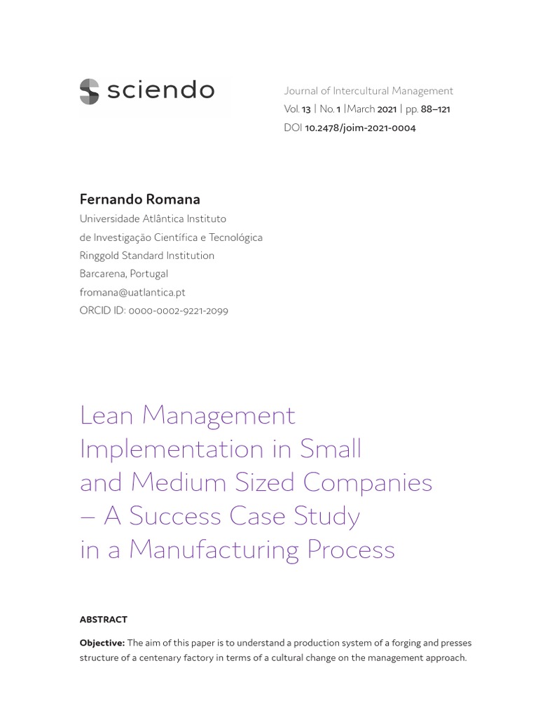 Lean Management Implementation | PDF | Lean Manufacturing | Small And ...