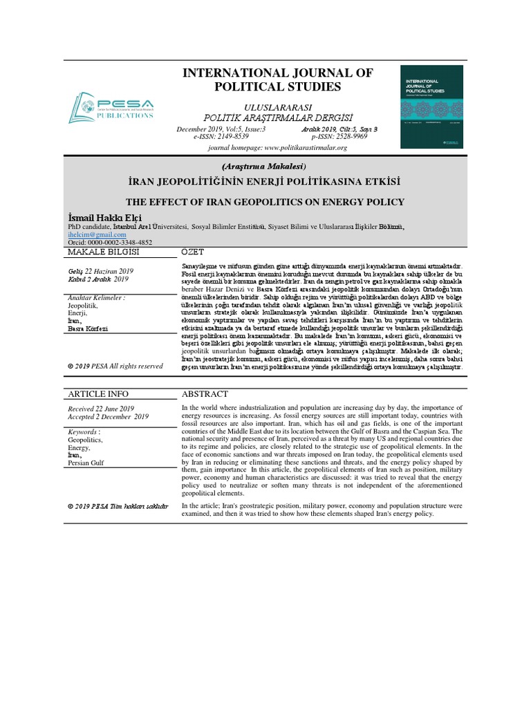 Iran Mak 92 İran Jeopoli̇ti̇ği̇ni̇n Enerji̇ Poli̇ti̇kasina Etki̇si̇ | PDF