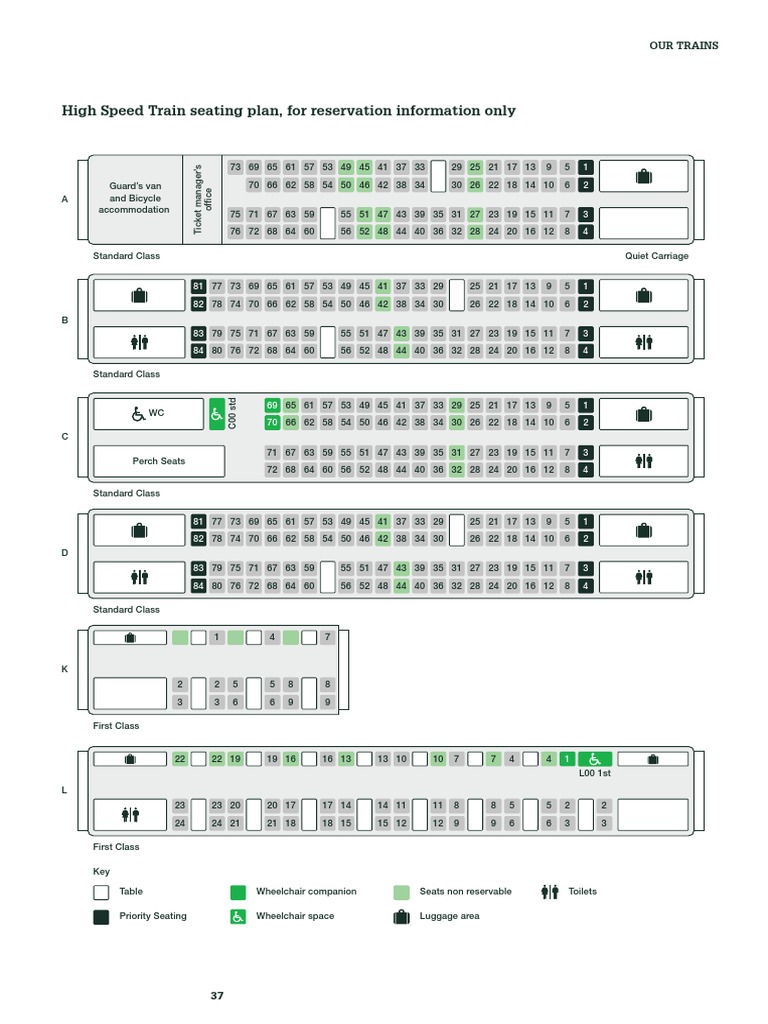 High Speed Train Seating Plan, For Reservation Information Only | PDF ...