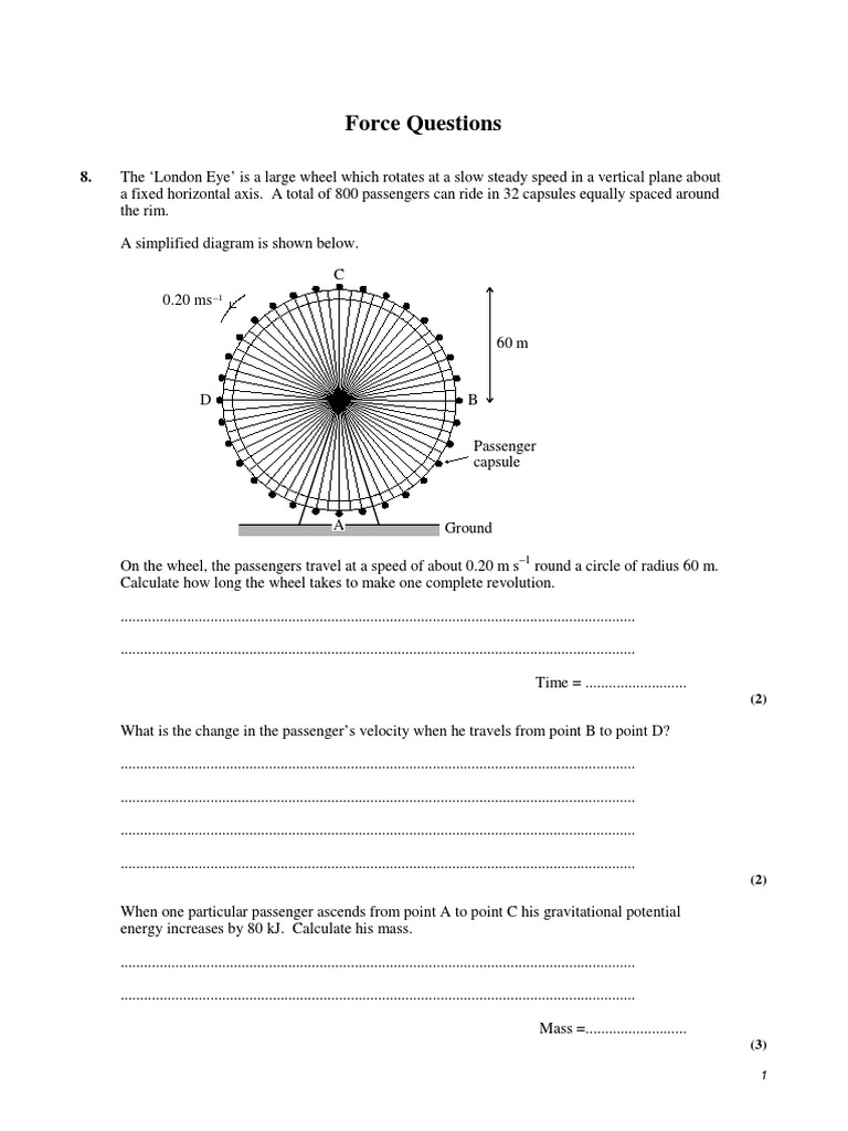 As Edexcel Forces | PDF | Force | Weight
