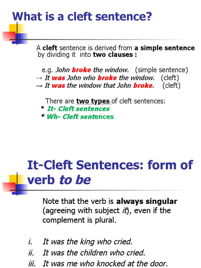 Cleft Sentences | PDF | Linguistic Typology | Cognitive Science