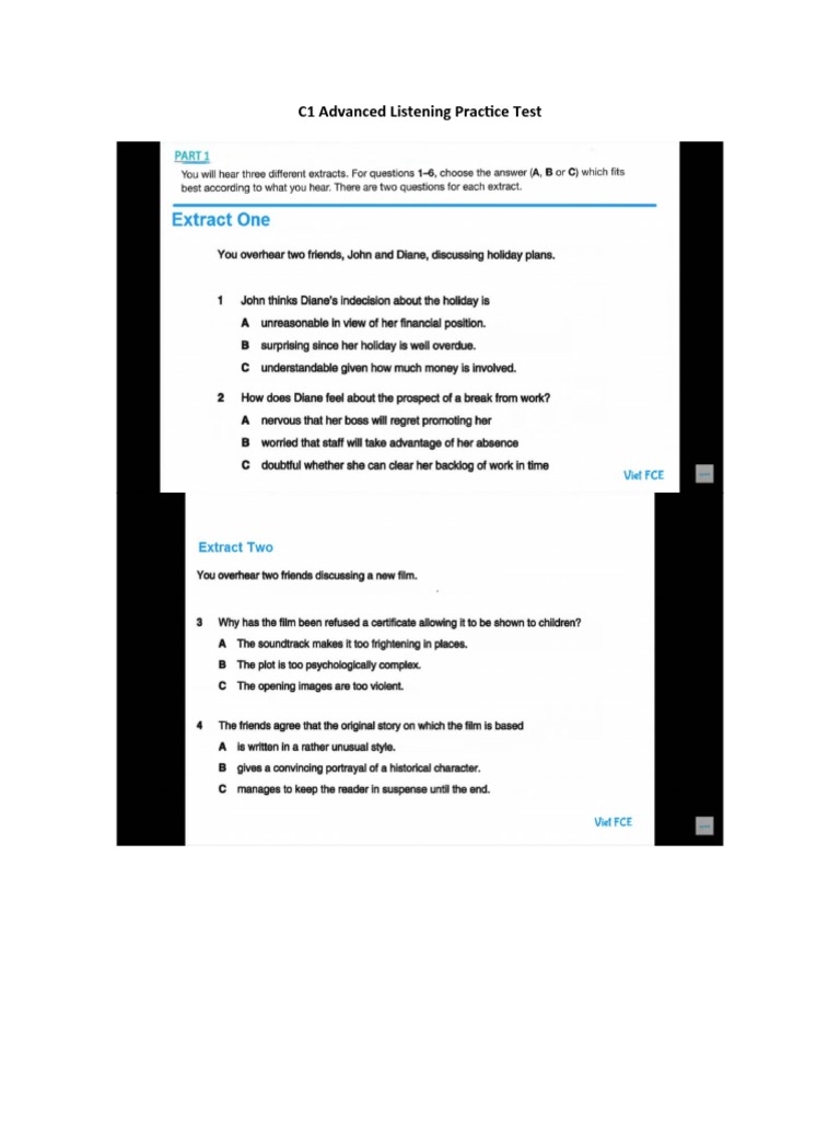 C1 Advanced Listening Practice Test | PDF
