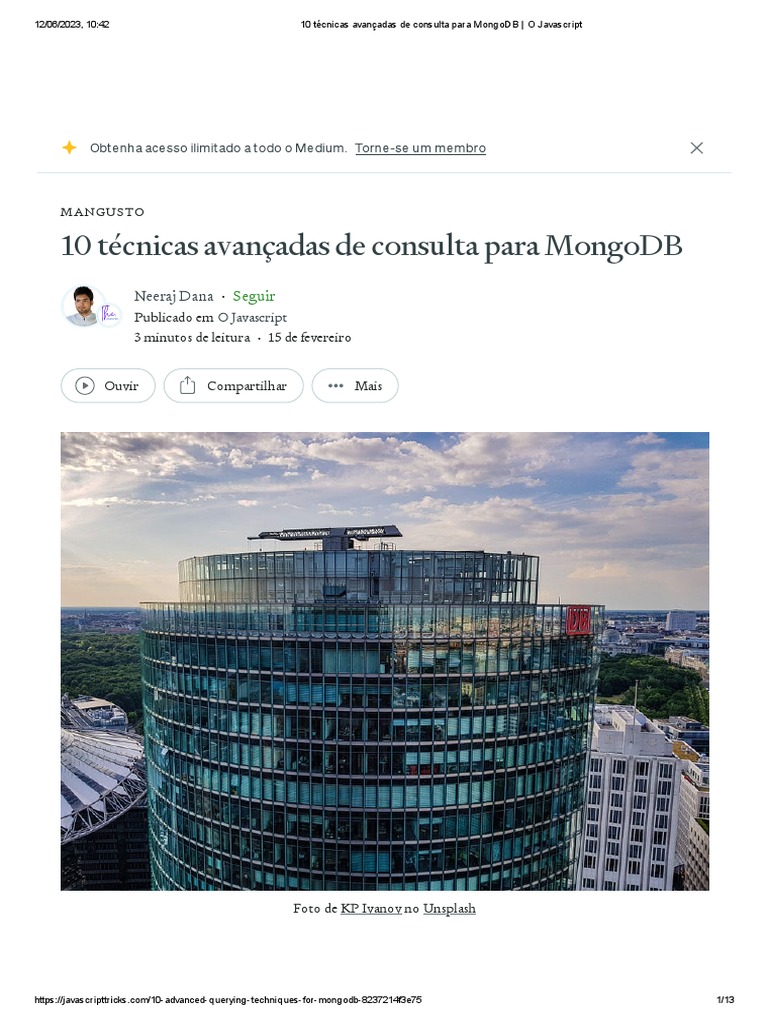 10 Técnicas Avançadas De Consulta Para Mongodb O Javascript Pdf Script Java Mongo Db