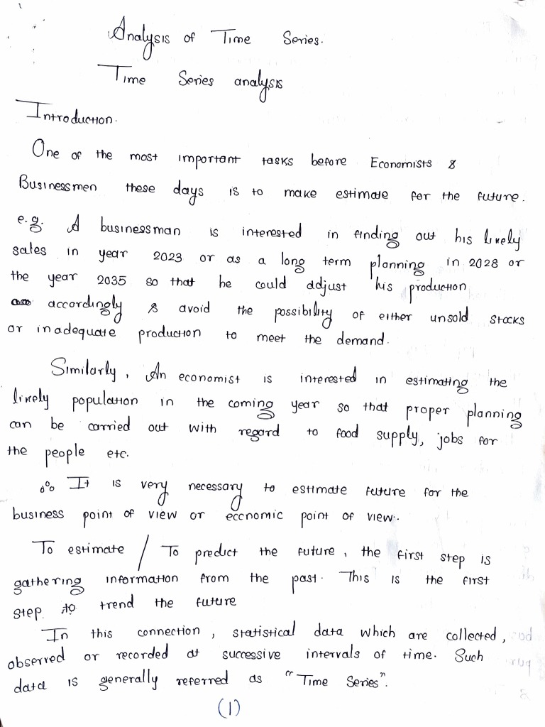 Time Series Study Notes | PDF | Statistical Analysis | Teaching Mathematics