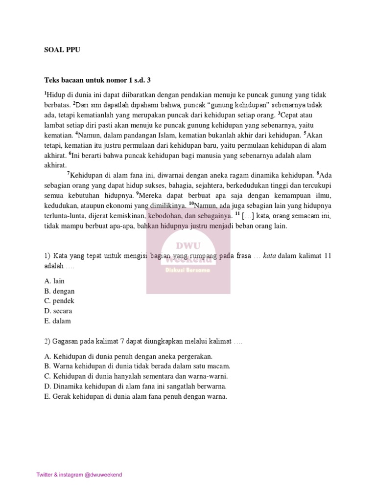 Soal Ppu | PDF