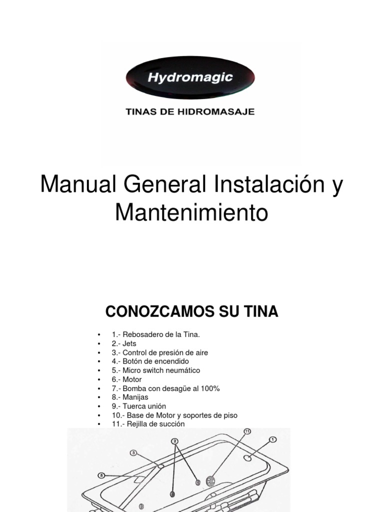Partes y Uso de la Tina Hydromagic | PDF | Neumático