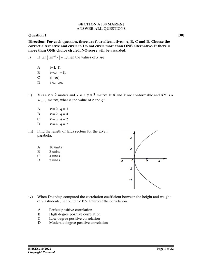 BHSEC 22 Maths | Download Free PDF | Plane (Geometry) | Mathematics