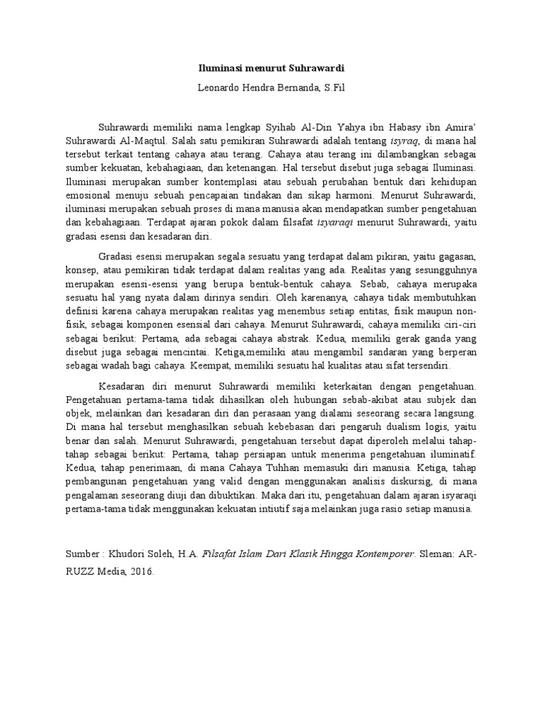 Iluminasi dalam Filsafat Suhrawardi | PDF | Filsafat | Pengembangan Diri