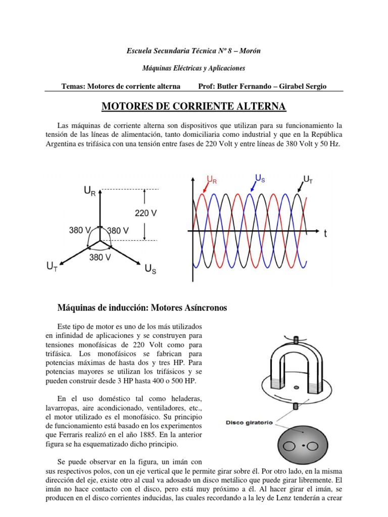 Motores de Corriente Alterna | PDF | Motor eléctrico | Corriente eléctrica