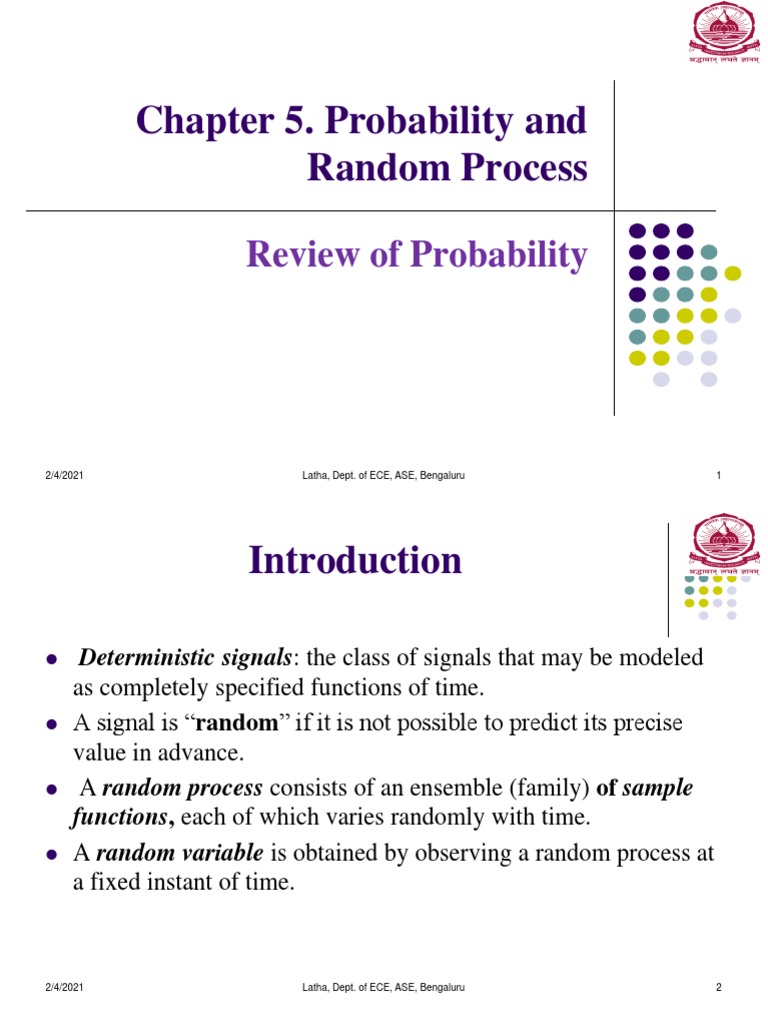 Chapter 5. Probability and Random Process _updated (1) | PDF | Spectral Density | Probability ...