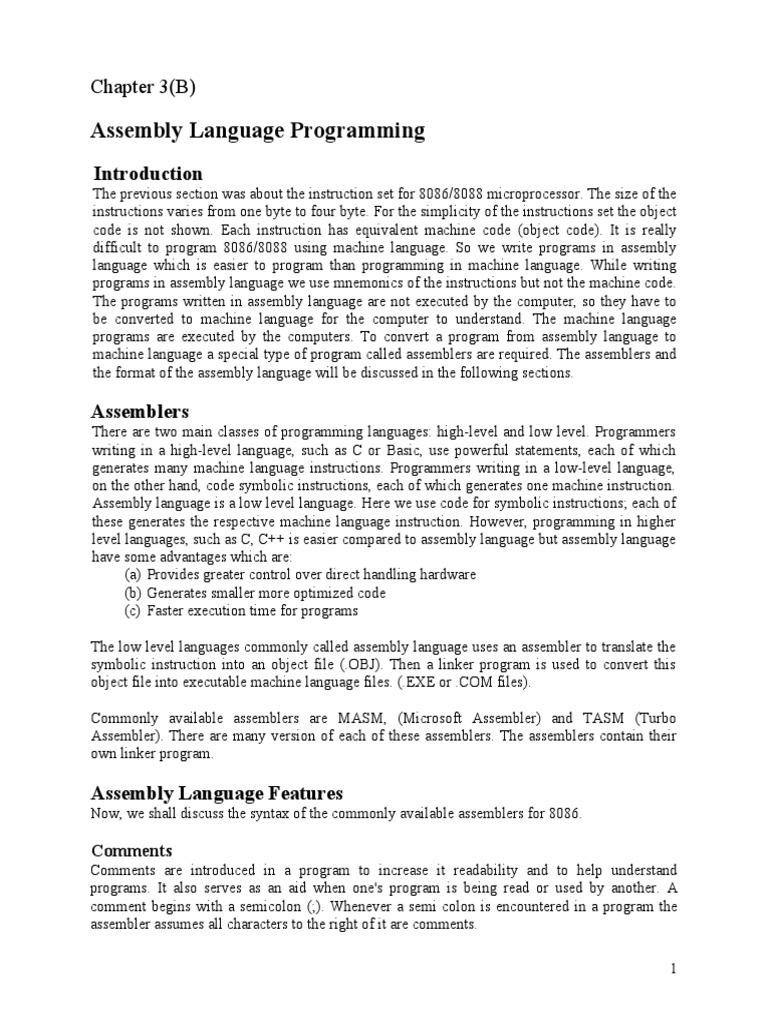 Chapter 3b - MP DSB | PDF | Assembly Language | Computer Program