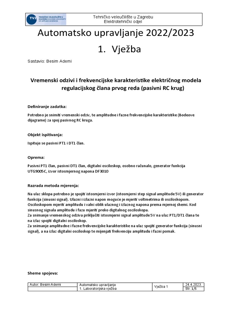 AU 1.vjezba | PDF