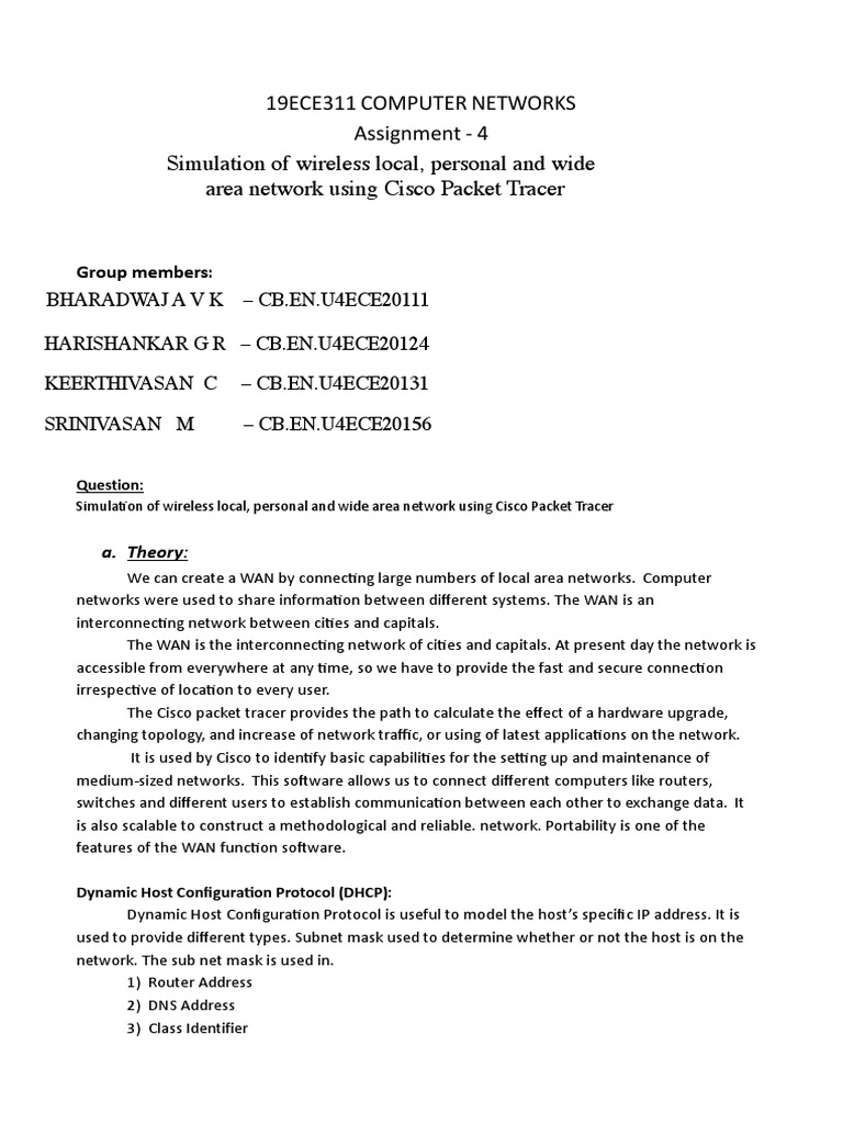ECE20111 Assignment 4 | PDF | Computer Network | Ip Address