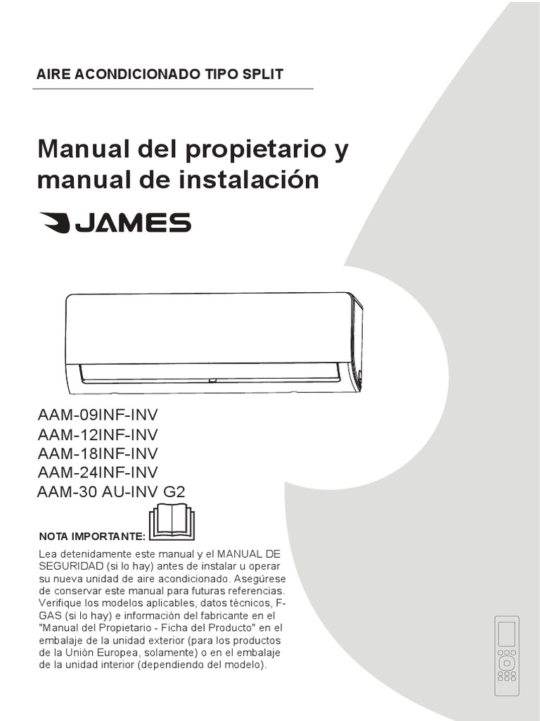 Manual Aire Inverter Inf-Inv | PDF | Enchufes y tomas de corriente alterna | Aire acondicionado