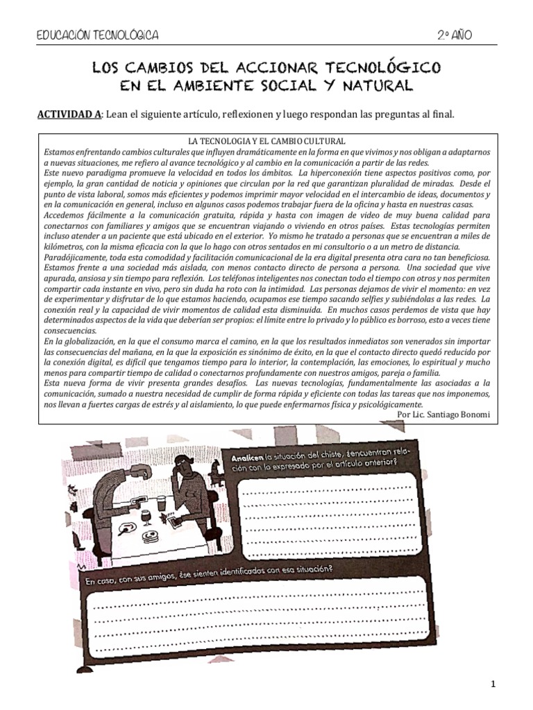 2º Año-El Accionar Tecnologico | PDF