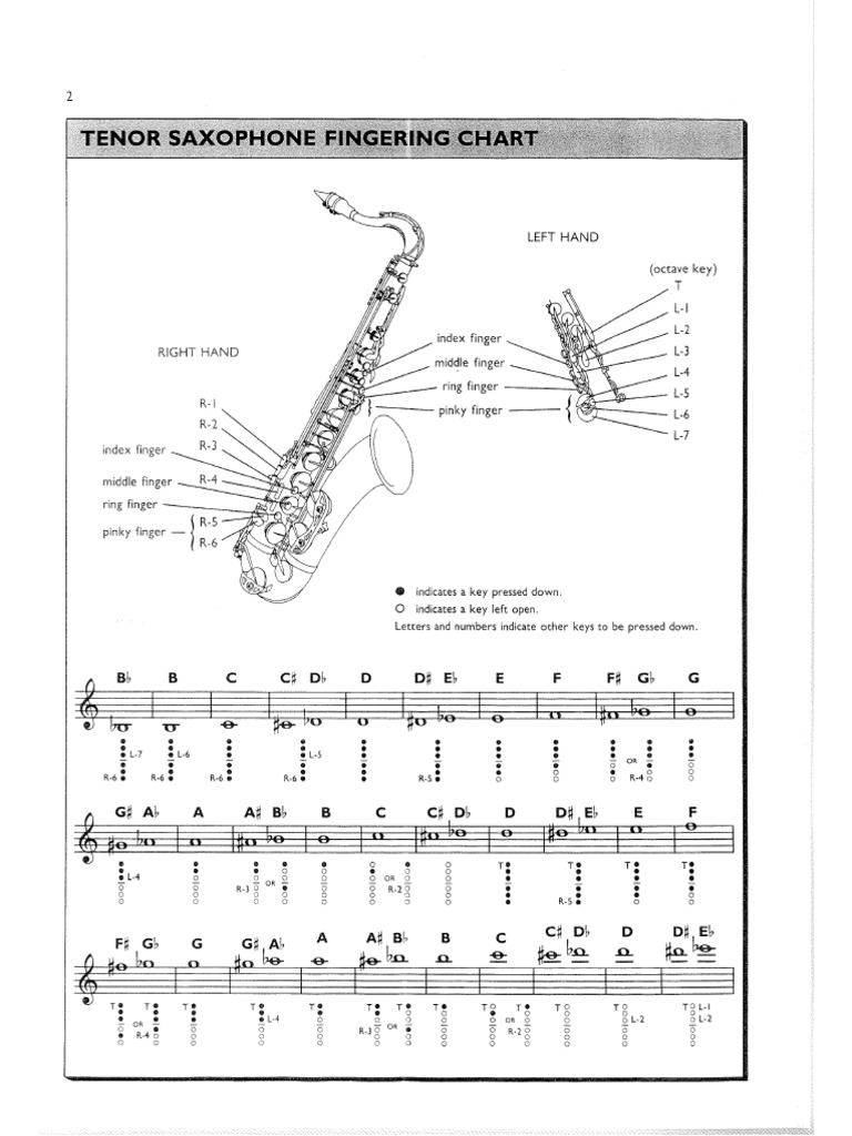 Tenor Sax - Fingering Chart | PDF