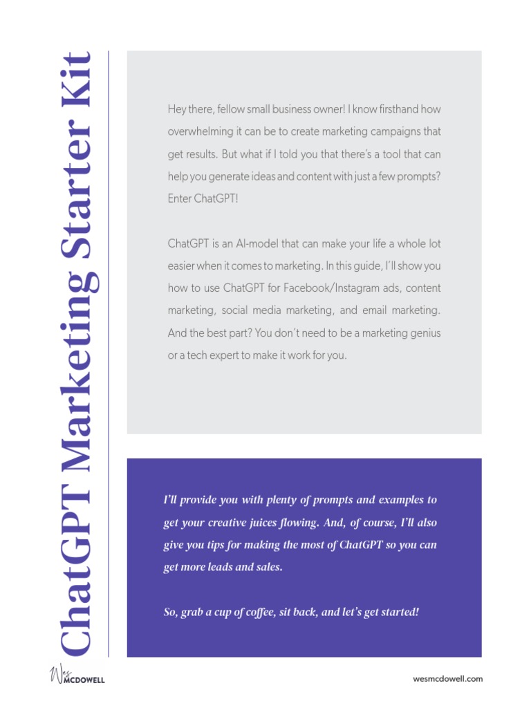ChatGPT Marketing Starter Kit | PDF | Marketing | Social Media