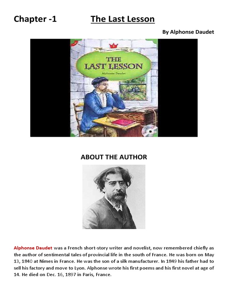 The Last Lesson by Alphonse Daudet - Jatinder Kaur | PDF | German ...