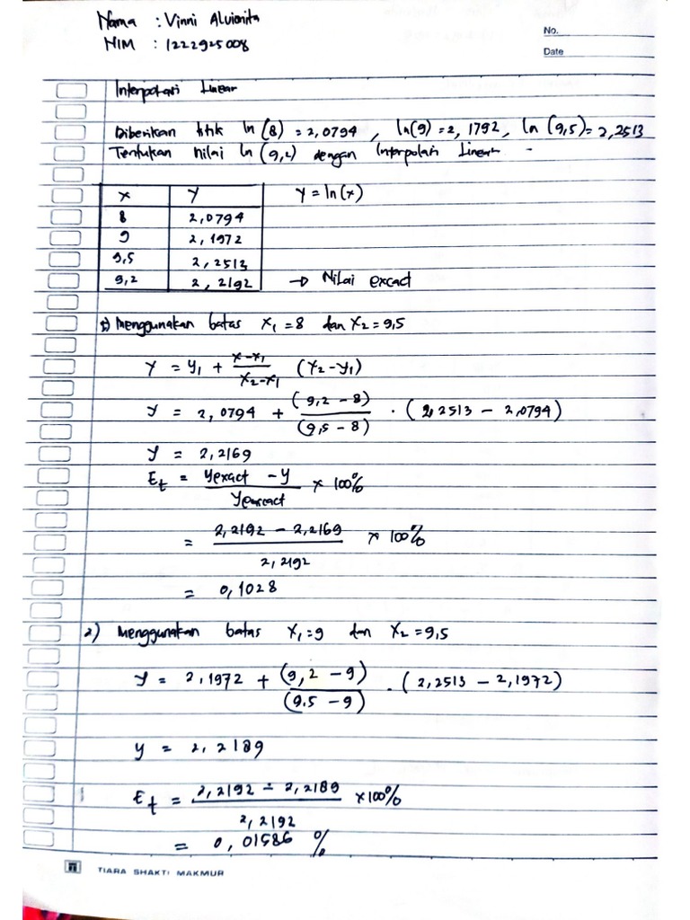 Interpolasi Linear | PDF