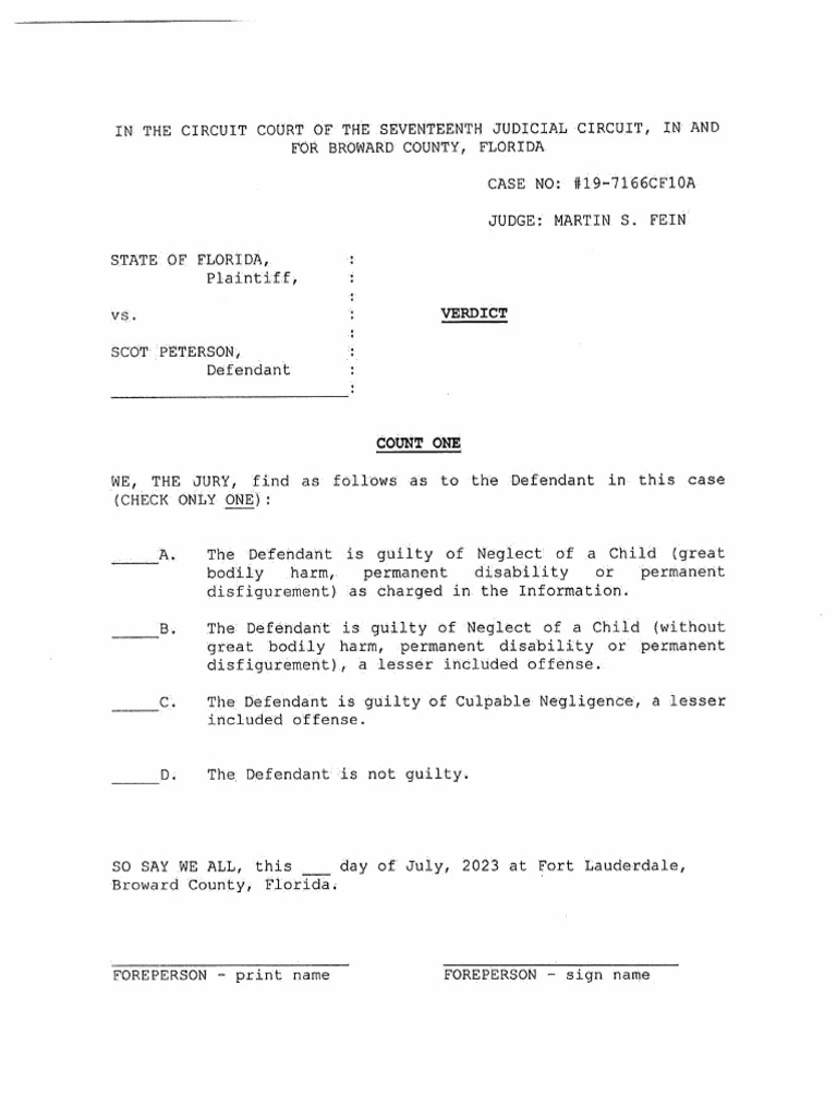 Scot Peterson Verdict Form | PDF
