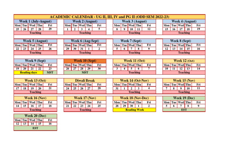 Thapar Academic Calender | PDF | Teaching Methods & Materials