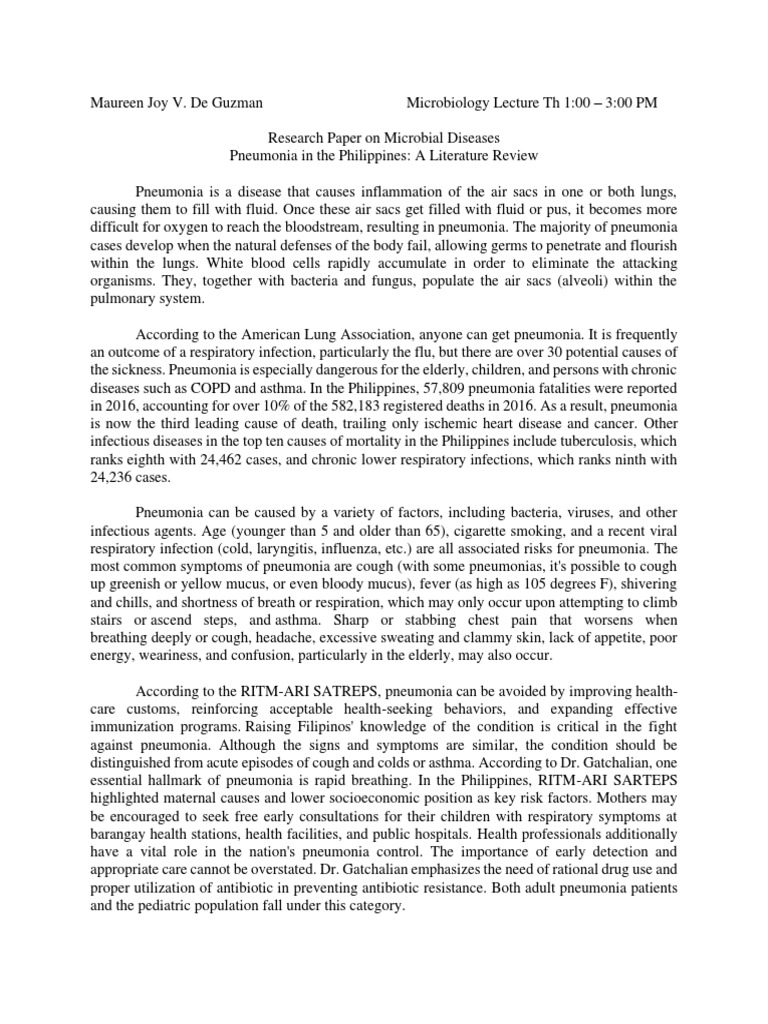 Research Paper On Microbial Diseases | PDF | Pneumonia | Health Sciences
