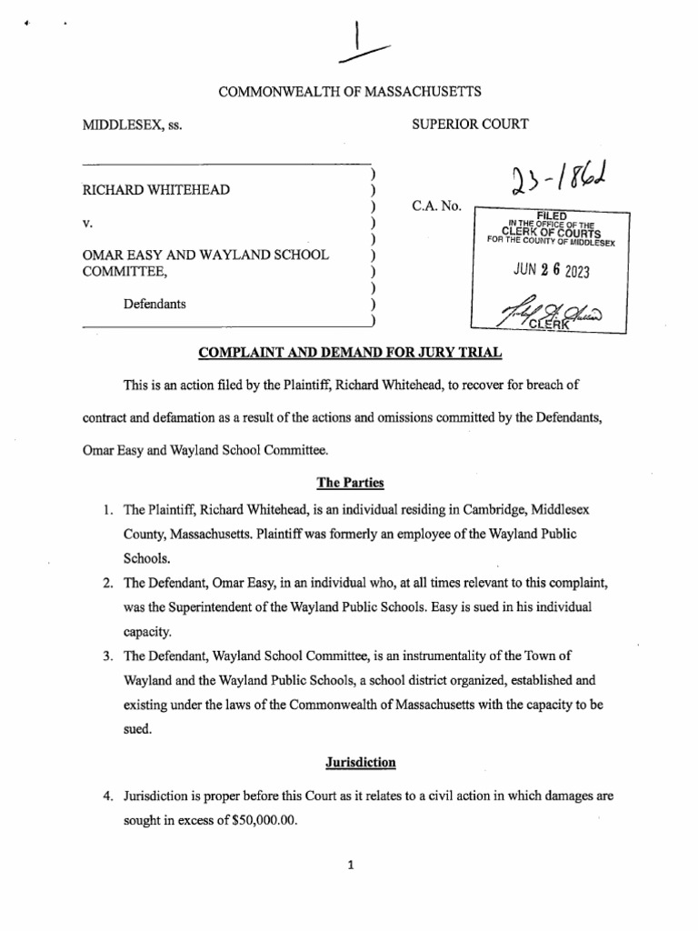 Richard Whithead Lawsuit | PDF
