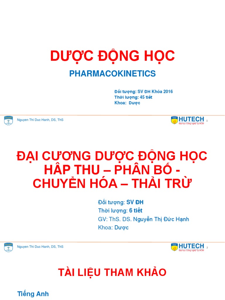 Dai Cuong Duoc Dong Hoc - Phan 1 | PDF