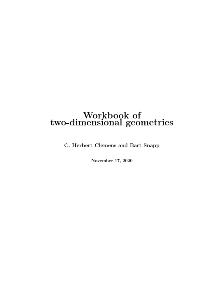 Workbook of Two Dimensional Geometries | PDF | Line (Geometry ...