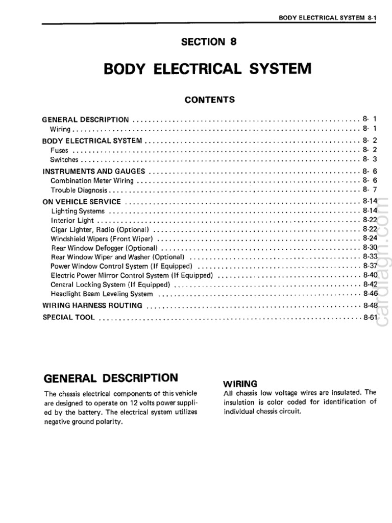 Vitara 1988-98 - Sistem Electric Caroserie - Descărcare PDF | PDF
