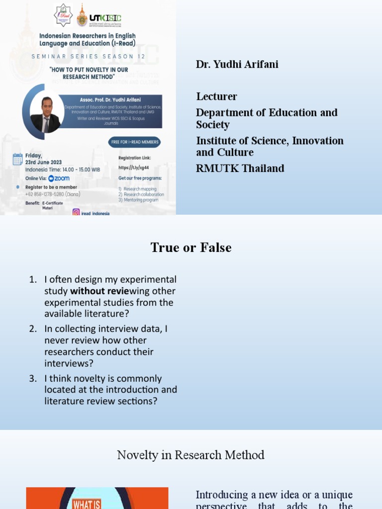 Novelty in Method | Download Free PDF | Qualitative Research | Methodology
